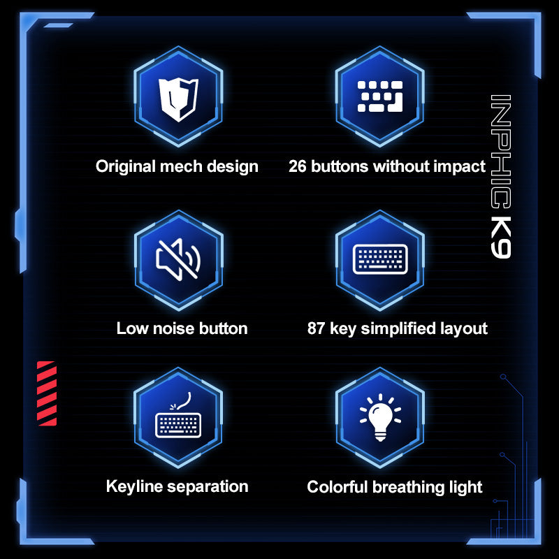 inphic K902 Keyboard | Wired Keyboard for MAC | 87 Keys Keybaord ...