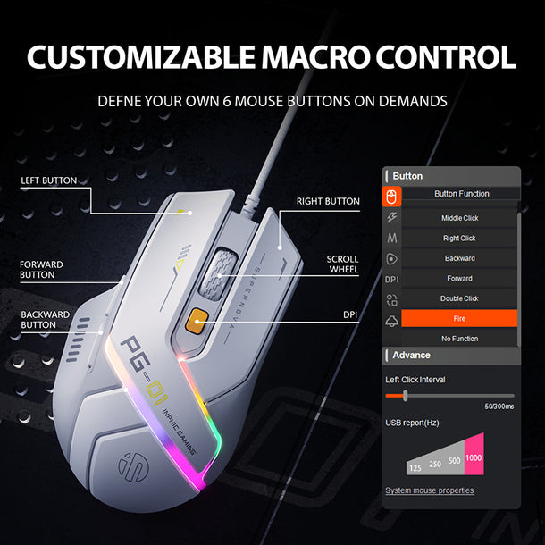 inphic PG1 Gaming Mouse | Wired Mouse | RGB Mouse for Gaming – inphic ...